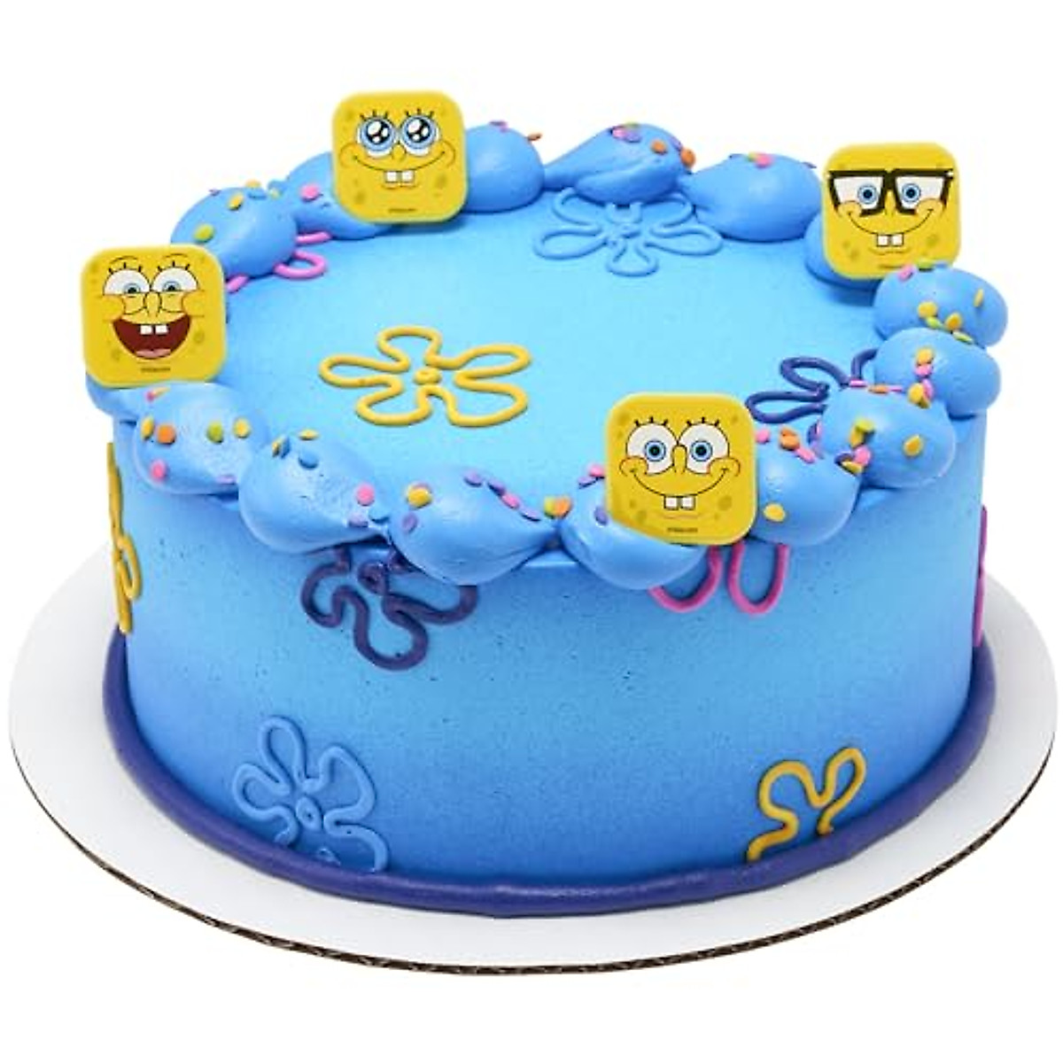 DecoPac SpongeBob SquarePants™ Mood Faces Rings, SpongeBob Cupcake Decorations Featuring SpongeBob SquarePants, Yellow - 24 Pack