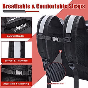 Anglekai Food Delivery Backpack for Bike, Expandable Pizza Delivery Bags with 2 Pockets/ 2 Support Boards/Reflective Strip, Insulated Delivery Bags for Food Delivery Bags for Bike