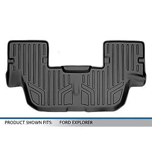 MAXLINER All Weather Custom Fit 3rd Row Black Floor Mat Liner Set Compatible With 2011-2019 Ford Explorer