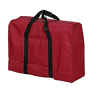 PATIKIL Storage Tote with Zippers, 40L Capacity Foldable Heavy Moving Tote Bags for Bedding Clothes, Red
