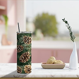 Medpol rustic christmas theme insulated tumblers coffee cup Gift，rustic christmas theme Drinking Glasses-Tea Cup-Coffee Mug tumbler with lid and straw 20 oz insulated tumbler cups