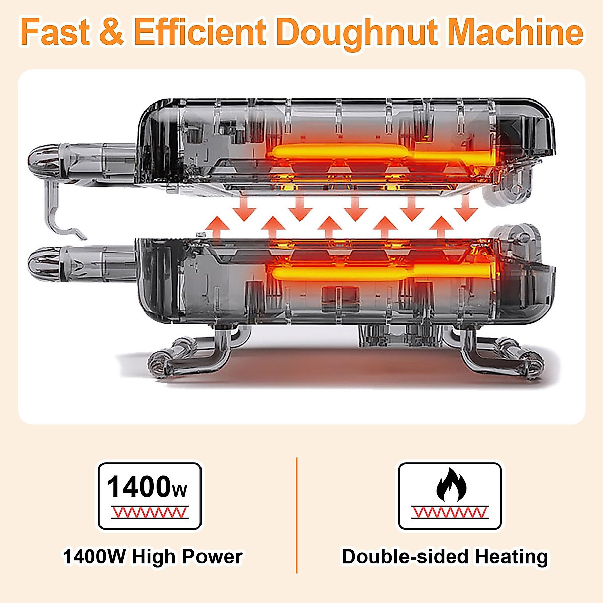 Mini Donut Maker Machine for Home, Kid-Friendly 16-Hole Electric Doughnut and Pancake Maker with Non-Stick Surface, Ideal for Homemade Doughnuts (Black with 1 Pair Mini Oven Gloves & Brush)