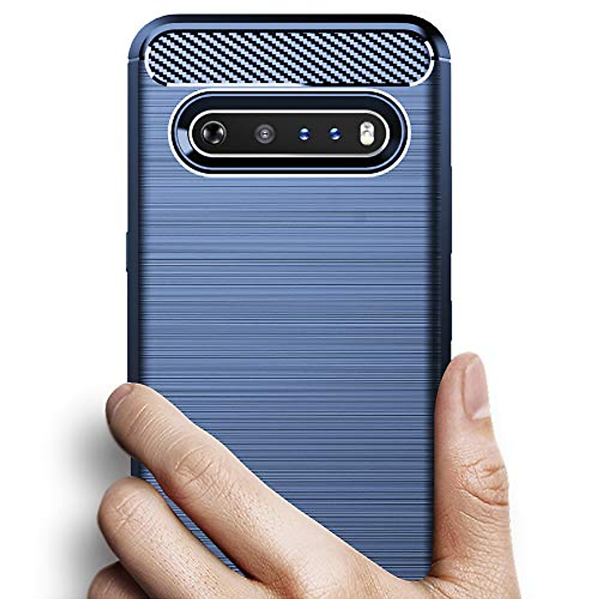 Osophter for LG V60 ThinQ Case,LG V60 Case Shock-Absorption Flexible TPU Rubber Full-Body Protective Phone Cover for LG V60 ThinQ(Blue)