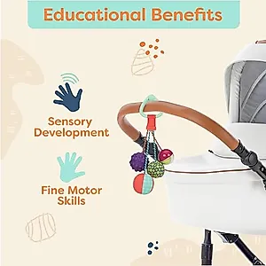 B. toys – B. baby- Rattle Ball – 4 Balls & Teething Clip -Sensory Toy with Colors Textures & Sounds – Sounds So Squeezy – 3 Months +