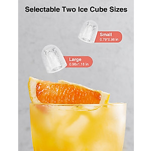 CROWNFUL Ice Maker Countertop, Portable Self-Cleaning Ice Maker Machine with Handle, Scoop and Basket, 9 Bullet Ice Cubes in 6 Mins, 26lbs/24H, Ideal for Home, Kitchen, Office, Bar, Party