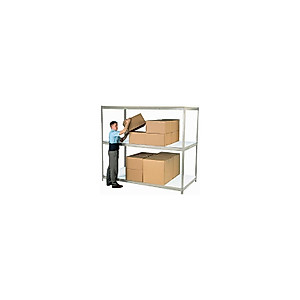 Global Industrial Wide Span Rack 72x36x96, 3 Shelves Deck 900 Lb. Cap Per Level, Gray