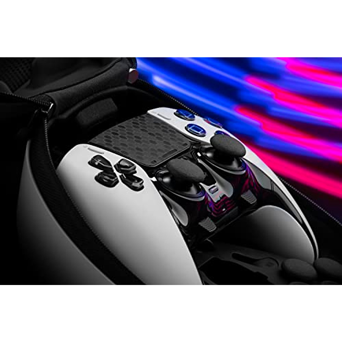 TouchProtect Black Hex Pro Bundle for PS5 | Dualsense Edge & Standard Dualsense Textured Trackpad Skin Combo Pack.