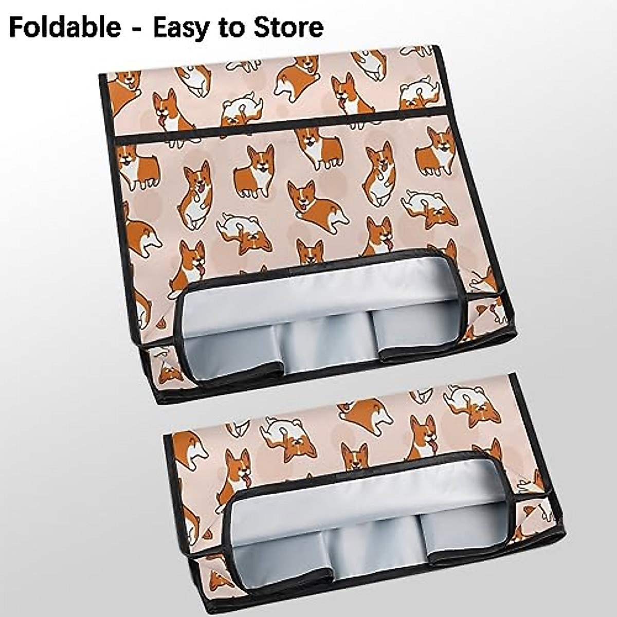 Cartoon Corgis Dog Pattern Stand Mixer Cover Foldable with Zipper and Handle Dust Cover Compatible With 6-8 Quart Kitchen Mixers Fits All Tilt Head & Bowl Lift Models