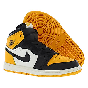 Nike Jordan Preschool Air 1 AQ2664 711 Yellow Toe - Size 2.5Y Black/Taxi/White