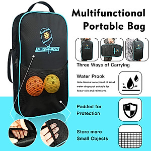 MBVVLZJVN Pickleball Paddle Set of 2 Graphite Rackets Honeycomb Composite Core with Carbon Fiber Surface 4 Lightweight Pickleballs & Portable Carry Bag Case for Indoor/Outdoor