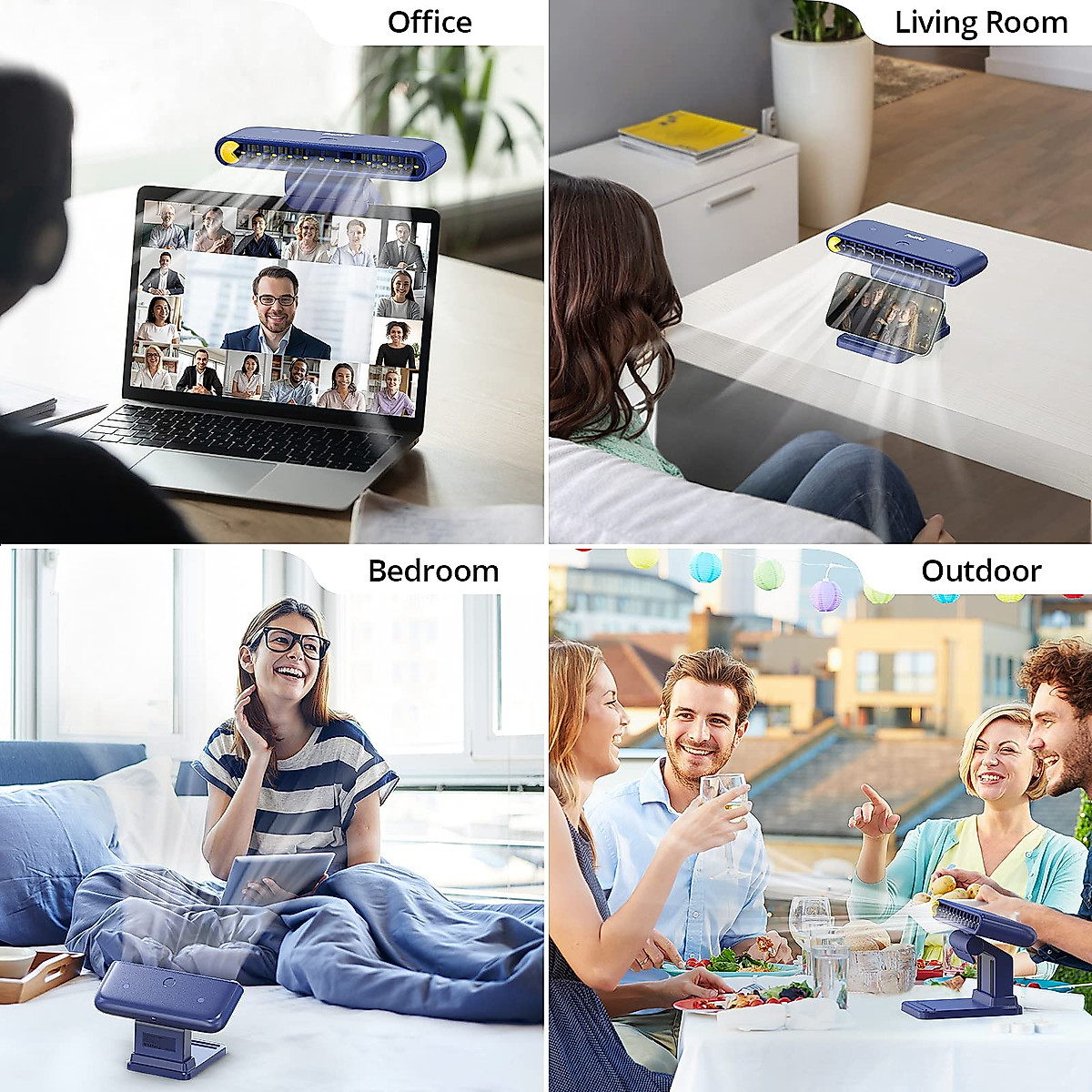 PALIFEL Portable Mini Desk Fan, Touch Control Table Fan, Quiet Cool & Air Circulating Monitor Clip on Fan for Office, 2400mAh Rechargeable Battery Operated Personal USB Small Fans for Home & Outdoor