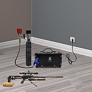 TUXING 4500Psi PCP Air Compressor,PCP Rifle/Pistol and Paintball Tank Air Pump, Powered by 12V Car DC or Home 110V AC with Power Converter and Built-in Water Oil Filter