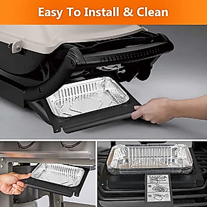 Hisencn 67047 Catch Pan and Aluminum Drip Pans for Weber Spirit I&II 200 and 300, Genesis II LX200/300 Series, Grease Collection Pan for Weber Traveler Grill, Drip Tray for Weber 67047 83156 6415