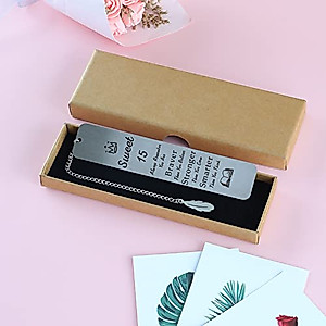 15th Birthday Gifts for 15 Year Old Girls Book Lovers Readers Sister Daughter Niece Teen Girls Granddaughter Metal Bookmarks for Christmas Graduation Thanksgiving