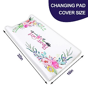 Jundetye Changing Pad Cover for Baby Girls Soft Stretchy Diaper Changing Table Pad Covers, Sister