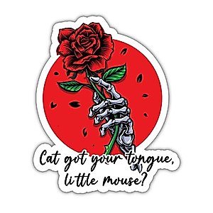 Miraki Cat Got Your Tongue Little Mouse Sticker, Smut Stickers, Romance Stickers, Water Assitant Die-Cut Vinyl Stickers Decals for Laptop Phone Kindle Journal Water Bottles, Stickers
