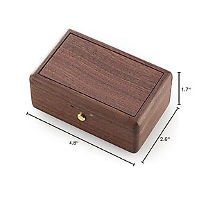 JJYmusic Natural Solid Wood Wind-up Music Box Long Photo Frame Jewelry Musical Box Great Gift for Birthday Christmas(Walnut; Tune: You Are My Sunshine)