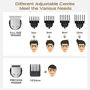 Beard Trimmer, Cordless Hair Clippers for Men Body Hair Trimmer, Mustache Nose Facial Cutting Groomer, Waterproof Electric Shaver 11 in 1 Grooming Kit, USB Rechargeable & LED Display 1.0 Count