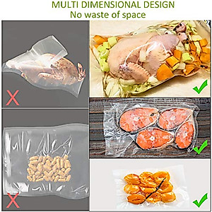 POTANE Vacuum Sealer Bags, Precut 150 Gallon 11x16, Quart 8x12, Pint 6x10, Smell-Proof, Puncture Prevention and Heavy duty. Commercial Grade