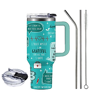 Nurse Gifts for Women Men, 40oz Nursing Tumbler with Nurse Daily Affirmations, Nurses Appreciation Gift, LPN RN Gift for Nurses Practitioner, Nursing Gifts for Birthday School Graduate Christmas