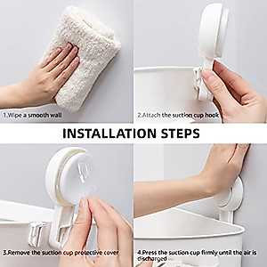 VELMADE Corner Shower Caddy, No Drilling Shower Shelf Kitchen Storage Basket With Hooks, Bathroom Storage Organizer Wall Mounted for Kitchen, Bathroom