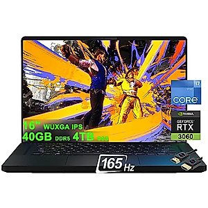 ASUS ROG Zephyrus M16 Gaming Laptop | 16" WUXGA IPS 165Hz | 12th Gen Intel 14-core i7-12700H | 40GB DDR5 4TB SSD | GeForce RTX 3060 6GB Graphic | Backlit Thunderbolt USB-C Win11Pro + HDMI Cable