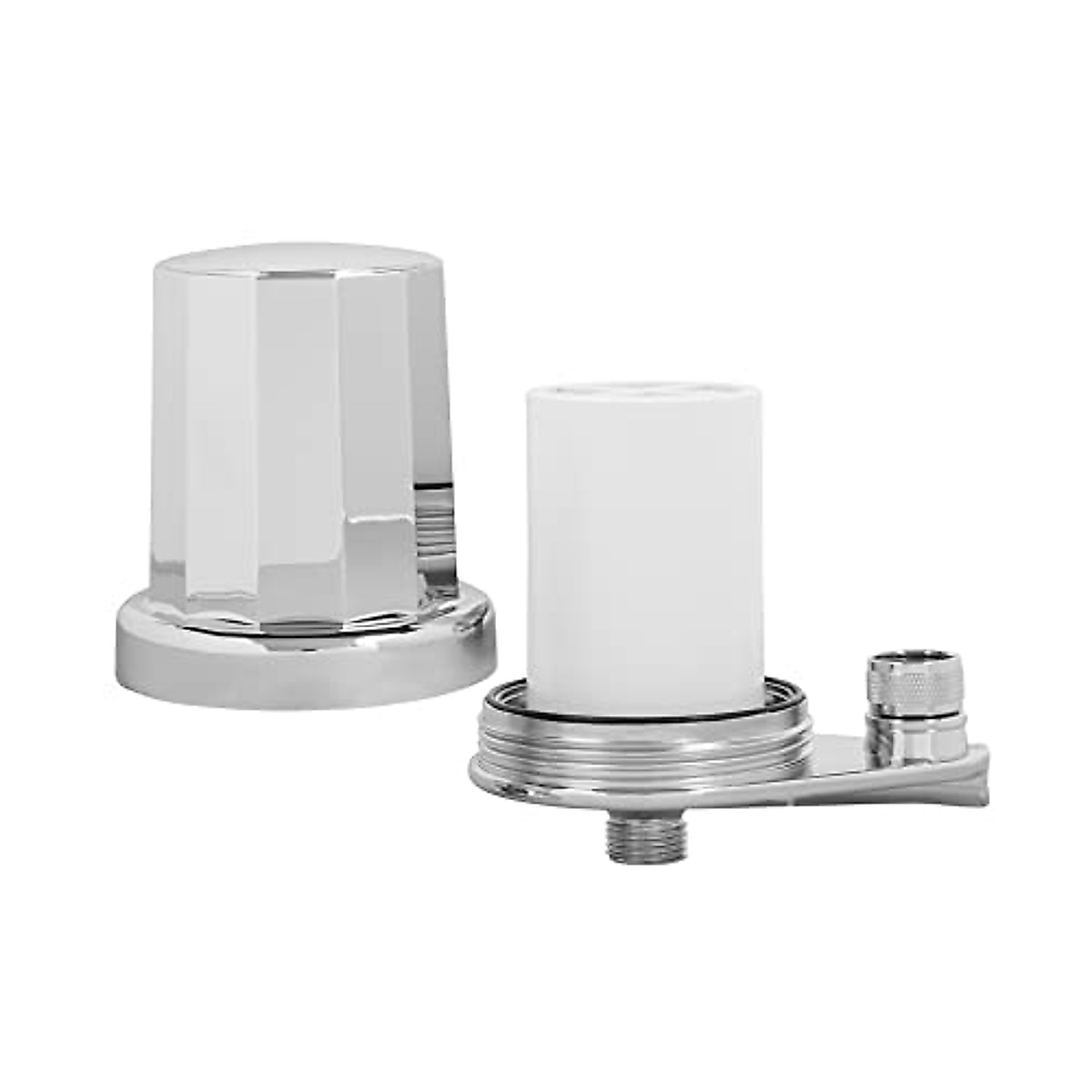 GE Shower Filtration System | Removes Chlorine | Easy to Install to an Existing Shower Head Tool Free in Minutes | Filter Included | Replace Filter (FXSCT) Every 6 Months, White