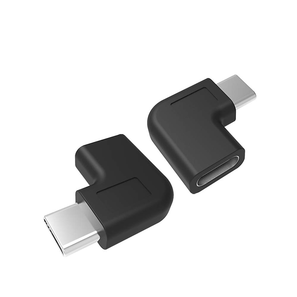 rgzhihuifz Type-C Right Angle Adapter,Type-C Male to Type-C Female Adapter， 2-Pack，90 Degree Type C Adapter,Right & Left Angled 90 Degree Type-C Extension Adapter for Laptop & Tablet & Mobile Phone