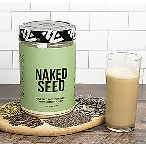 Naked Seed – 4 Seed Protein Powder, Only 4 Ingredients - Chia, Watermelon, Sunflower and Pumpkin Seed Protein – Gluten-Free, Soy Free, Vegan, No GMOs, No Artificial Sweeteners – 15 Servings