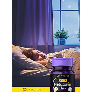Carlyle Kids Melatonin 1mg | 120 Chewable Tablets | Fruit Flavor | Vegetarian Supplement | Non-GMO, Gluten Free Formula