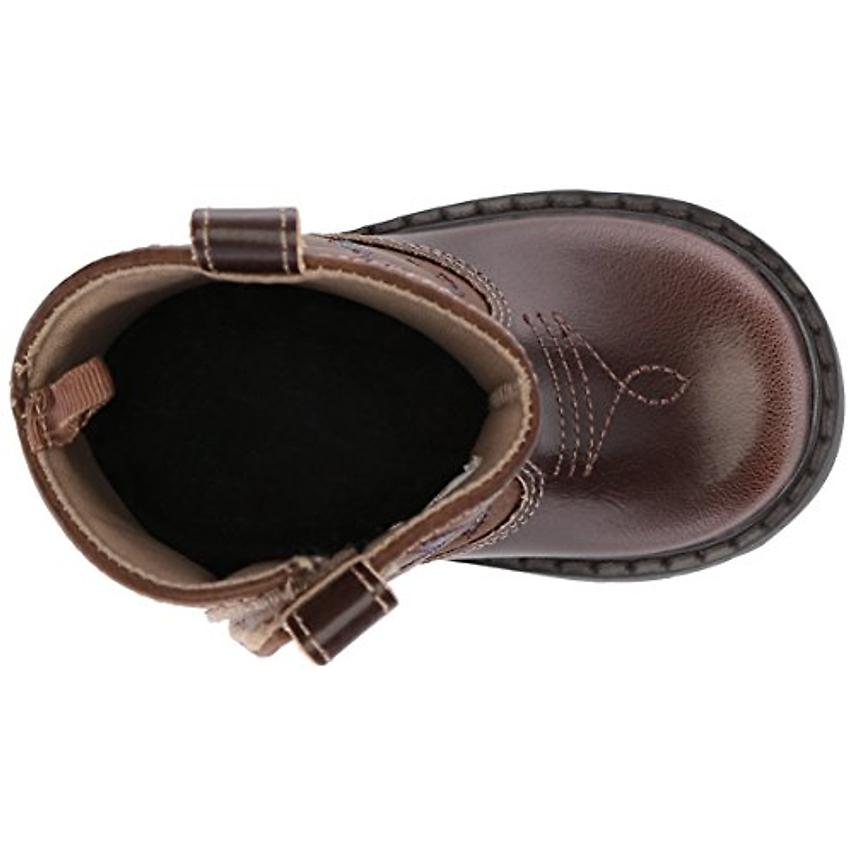 Baby Deer Round Toe Western Boot, Brown 5