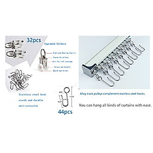 Ceiling Curtain Track Set,Room Divider Track, Shower Curtain Track Set with Hooks and All Accessories for Living Room, Bed Room, Closet and Sliding Door (champagne, For Spaces 6ft - 12ft Wide)