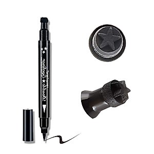 LAMUSELAND Eyeliner Stamp Wingliner, Waterproof Smudgeproof Liquid Eye Liner Gel Pen Set, Long Lasting Heart Black Thin Double Ended Pencil Makeup Tools for Women (A Star)