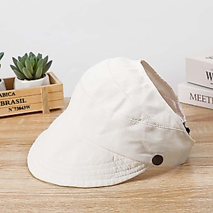 Generic Sun Hats for Women, Outdoor Uv Protection Hollow Top Sun Hat, Summer Wide Brim Sun Protection Hat, Sun hat with Ponytail Hole for Women, Women's Outdoor Adjustable Sun Hats(White), 5, Black