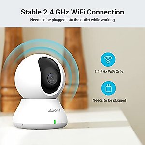 blurams Security Camera 2K, Baby Monitor Dog Camera 2PCS for Home Security w/Smart Motion Tracking, Phone App, IR Night Vision, Siren, Compatible with Alexa & Google Assistant & IFTTT, 2-Way Audio