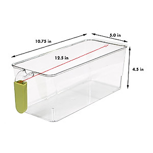 SERENITA Clear food storage bins with handle, refrigerator organizer containers, canister sets for kitchen counter, BPA Free