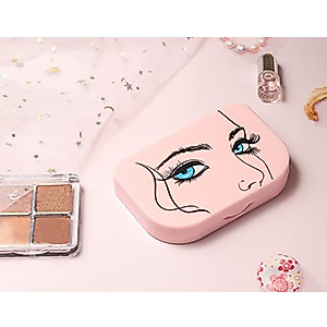 False Eyelash Case Lash Case Organizer Lash Container Box Empty Cosmetic Case Magnetic Eyelashes Storage Box with Mirror , Eyelashes Packaging Travel Storage Box Eyelash Bag(Light Pink)