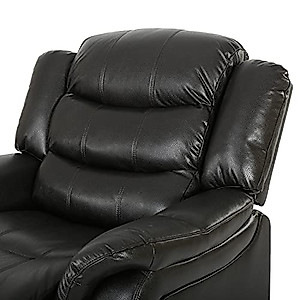 GDFStudio CHRISTOPHER KNIGHT HOME Great Deal Furniture Merit Black Leather Recliner/Glider Chair