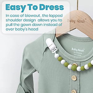 Newborn Baby Knotted Gown, Super Soft Silky Infant Sleeper, Baby Girl Sleep Gown with Mittens, Bow, Clip and Hat Set