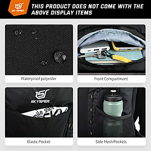 SKYSPER Hiking Daypack 30L Water-Resistant Camping Backpacks, Day Packs for Travel Outdoor Camp Men Women Black