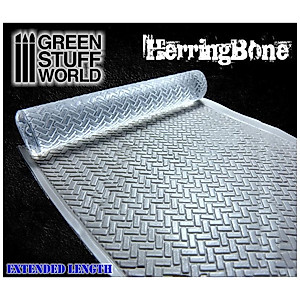 Green Stuff World Rolling Pin Herringbone Pattern for Modeling and Dioramas 15mm 1675