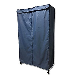 Formosa Covers Portable Garment Rolling Rack Cover - Protect Your Clothes from Dust Keep Your Room Looking Organized in Dusty Blue (Cover Only) (48"W x 18"D x 75"H)