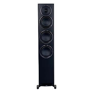 ELAC Uni-Fi Reference 3-Way 5-1/4" Floor Standing Speaker, Oak or Walnut Tower Speaker for Home Theater and Stereo System, Black Baffle with Walnut Sides