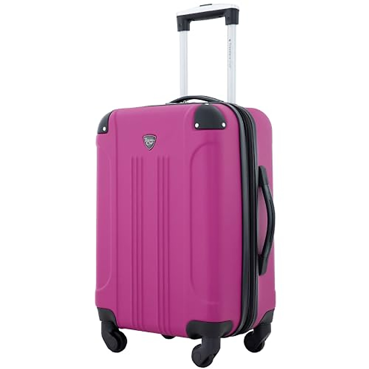 Travelers Club Chicago Hardside Expandable Spinner Luggage, Fuchsia, 20" Carry-On