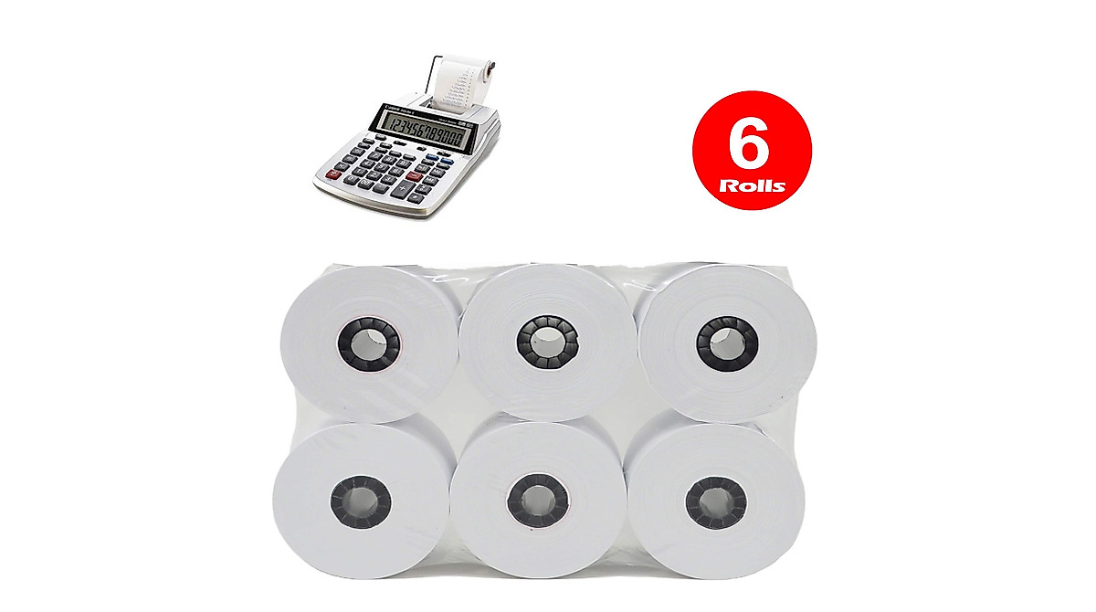 Premium White Adding Machine Paper Rolls - 6 Pack | Fast Shipping