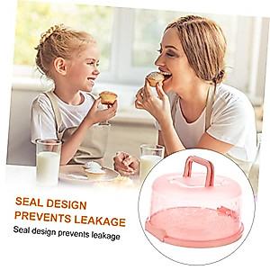 SOLUSTRE 1pc Cake Box Plastic Pallet Mini Server Round Cake Carrier Cake Serving Tray Cake Turntable Cupcake Carrier Box Round Storage Container Food Packaging Boxes Buckle Cake Packing Box