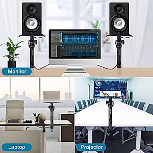 Vondynote Set of 2 Studio Monitor Stands Desktop Clamp Speaker Stands Bookshelf Speaker Stands with Cable Management
