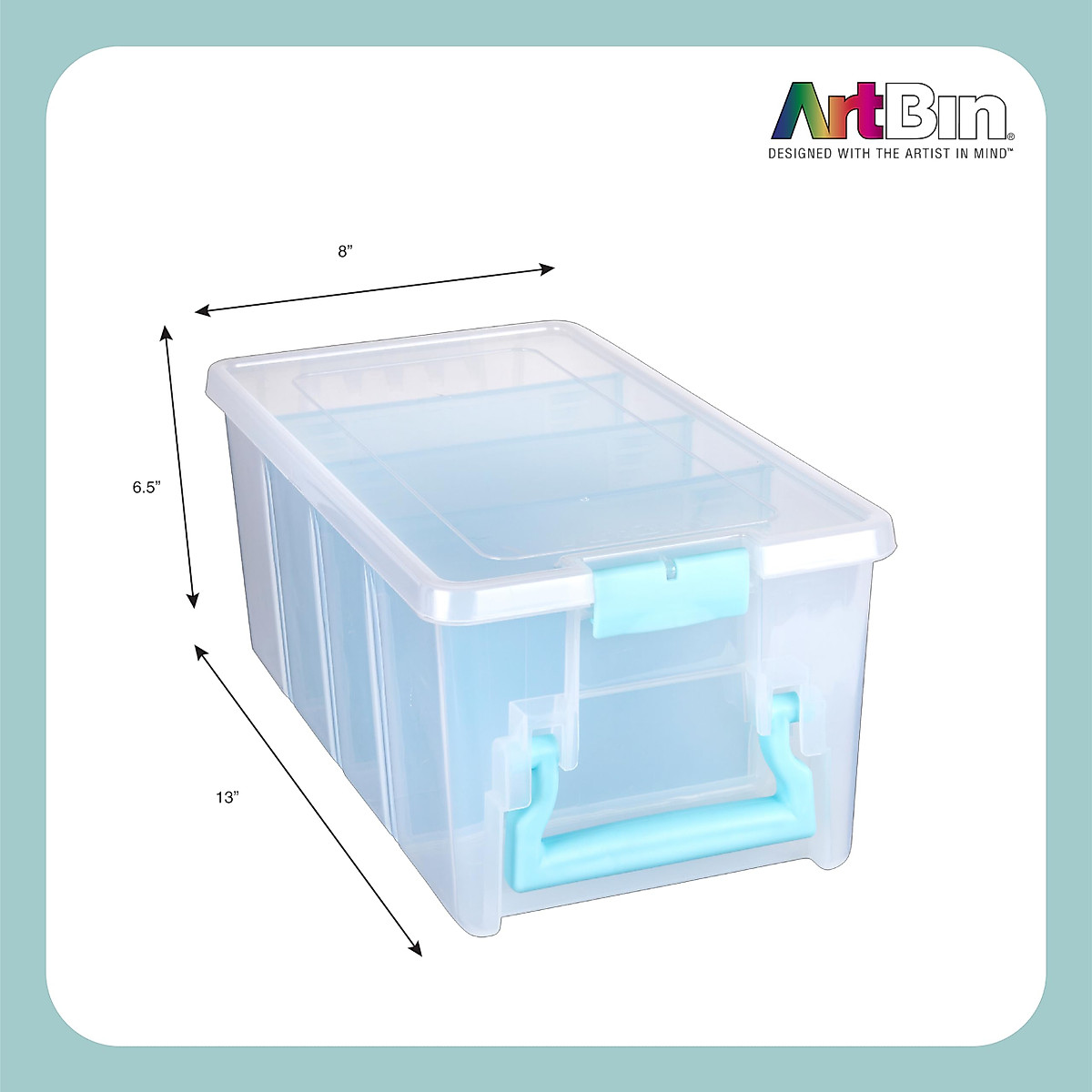 ArtBin Semi Satchel Portable Craft Organizer with 3 Dividers - Clear Plastic Storage Case for Art & Craft Supplies