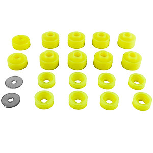 KF04050BK Body Mount Bushing Kit Compatible with Ford F250 F350 Super Duty 1998-2018 2WD 4WD Polyurethane Body Mounts (Yellow)