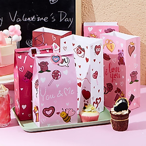 JOYIN 72 Pcs Valentines Day Paper Gift Bags 5x9.4 inch, Valentines Candy Bags, Goodie Bags for Valentine’s Day Party Favors Funny Gift Exchange Novelty Gift Giving Gift Wrapping